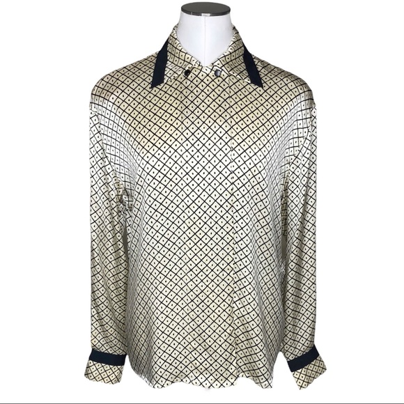 Escada | Tops | Vintage Escada Diamond And Dot Pattern Blouse | Poshmark